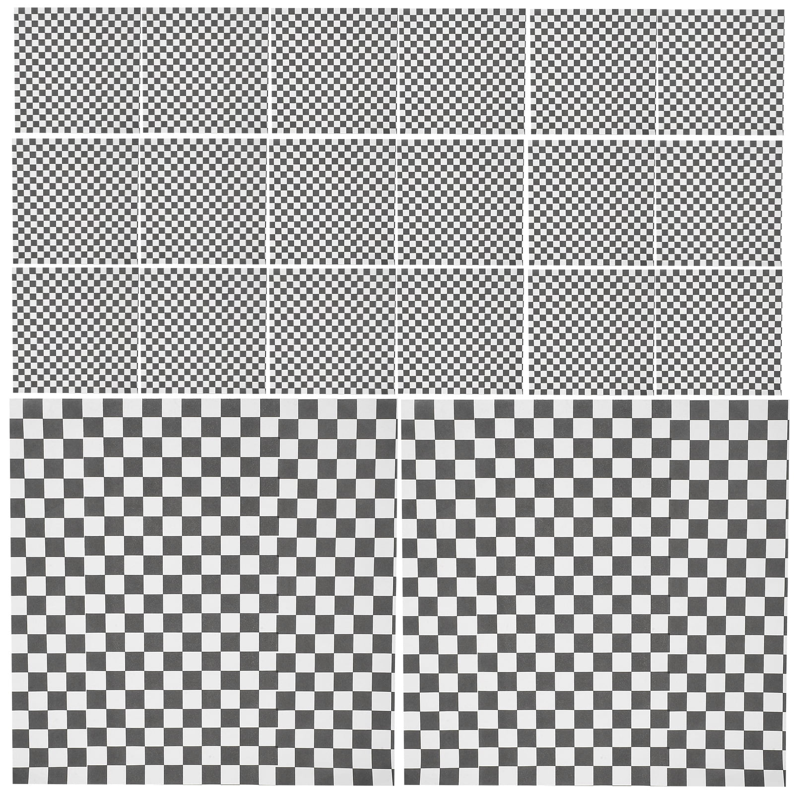 200pcs Checkered Dry Waxed Paper Sheets Black And White Paper Liners ...