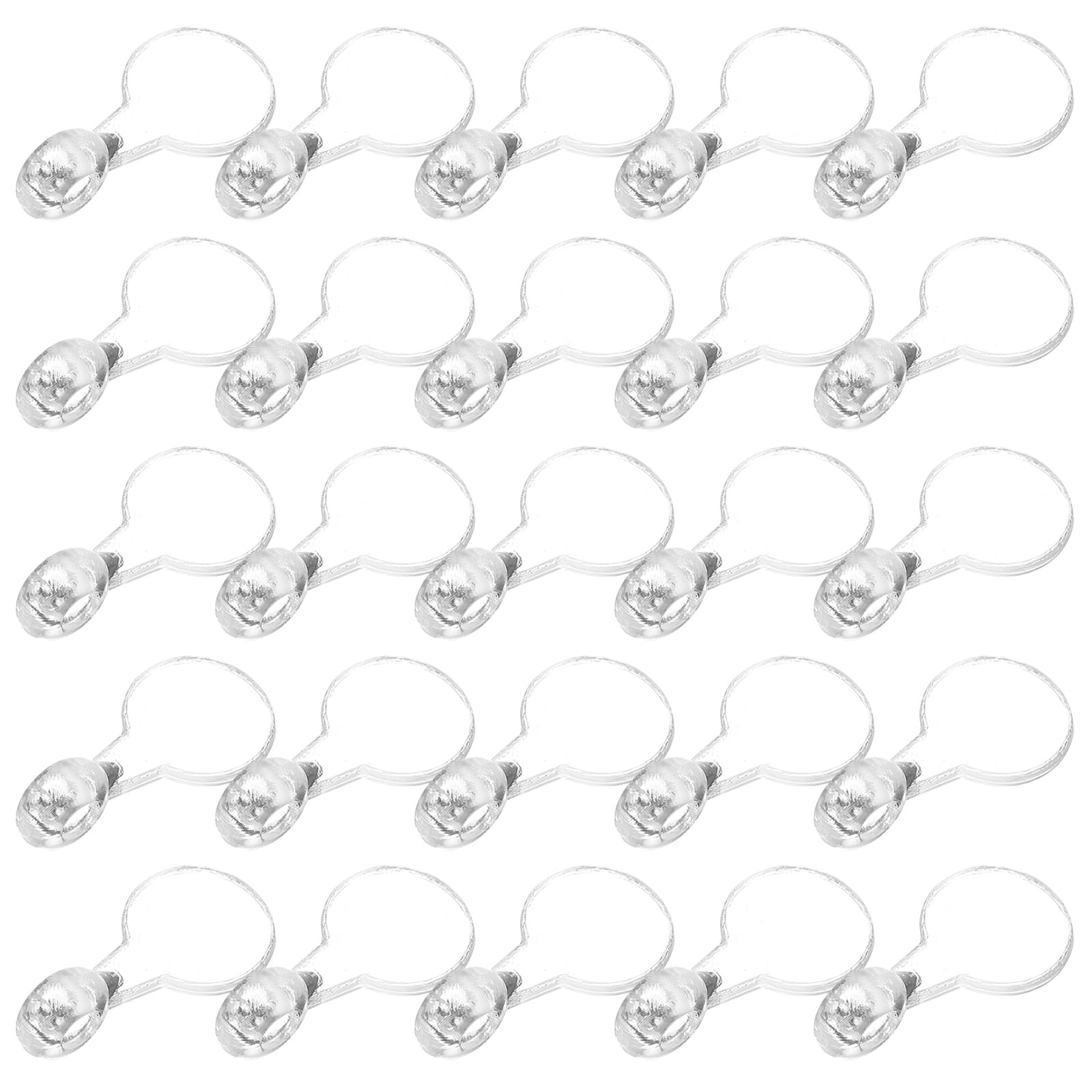 200pcs Clear Necklace Pendant Bail Jewelry Glue On Bails Small Round ...