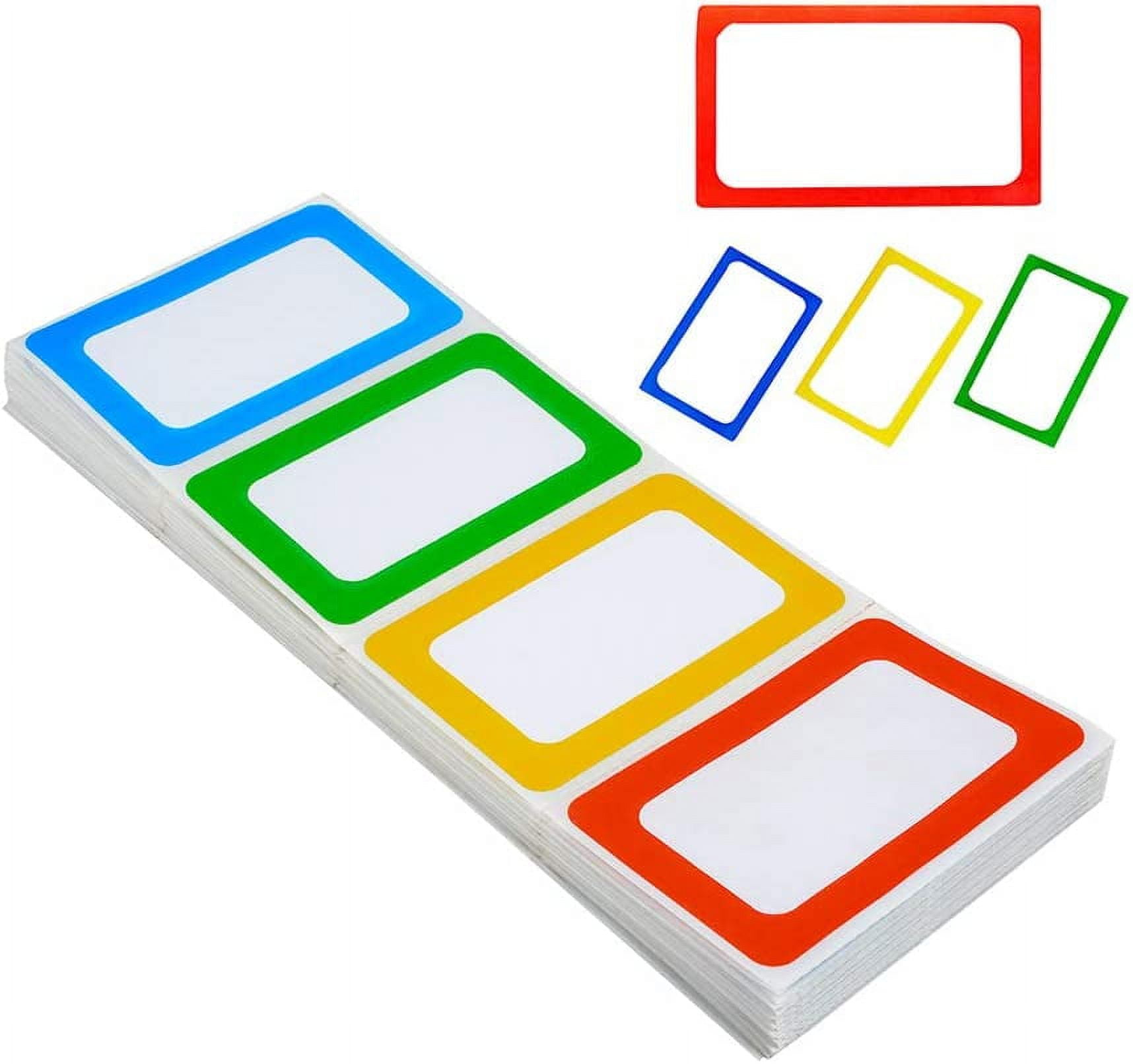 200pcs Colorful Name Tag Labels Plain Name Tag Stickers, 4 Assorted ...
