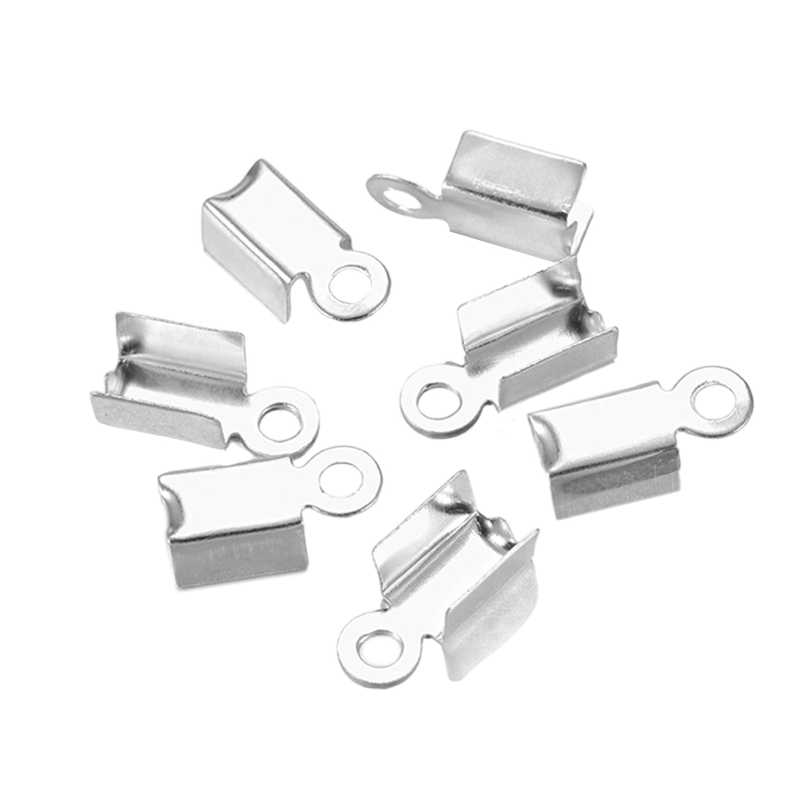 200pcs Cove Clasps Cord End Caps Leather Clip Tip for Handmade Jewelry ...