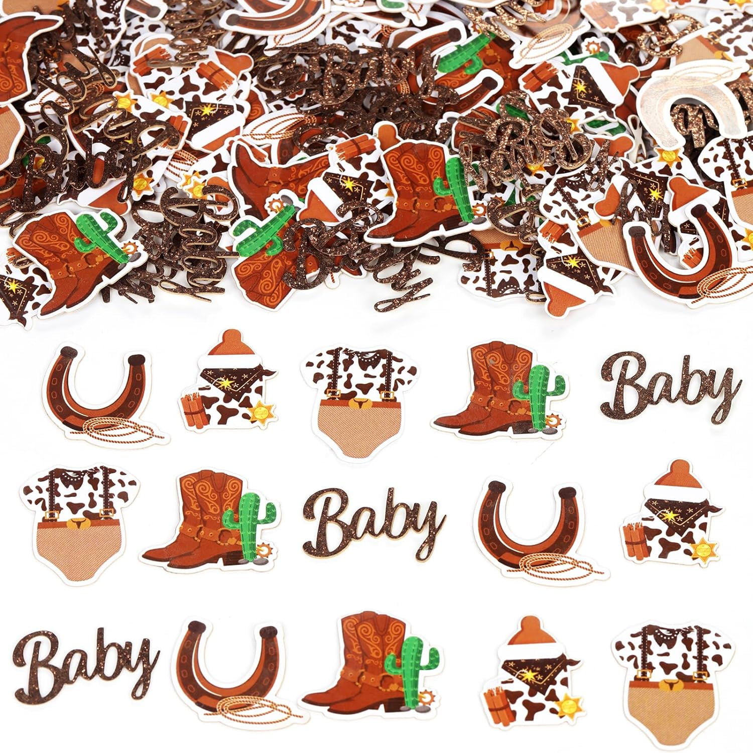 200pcs Cowboy Baby Shower Confetti, Western Cowboy Themed Table ...