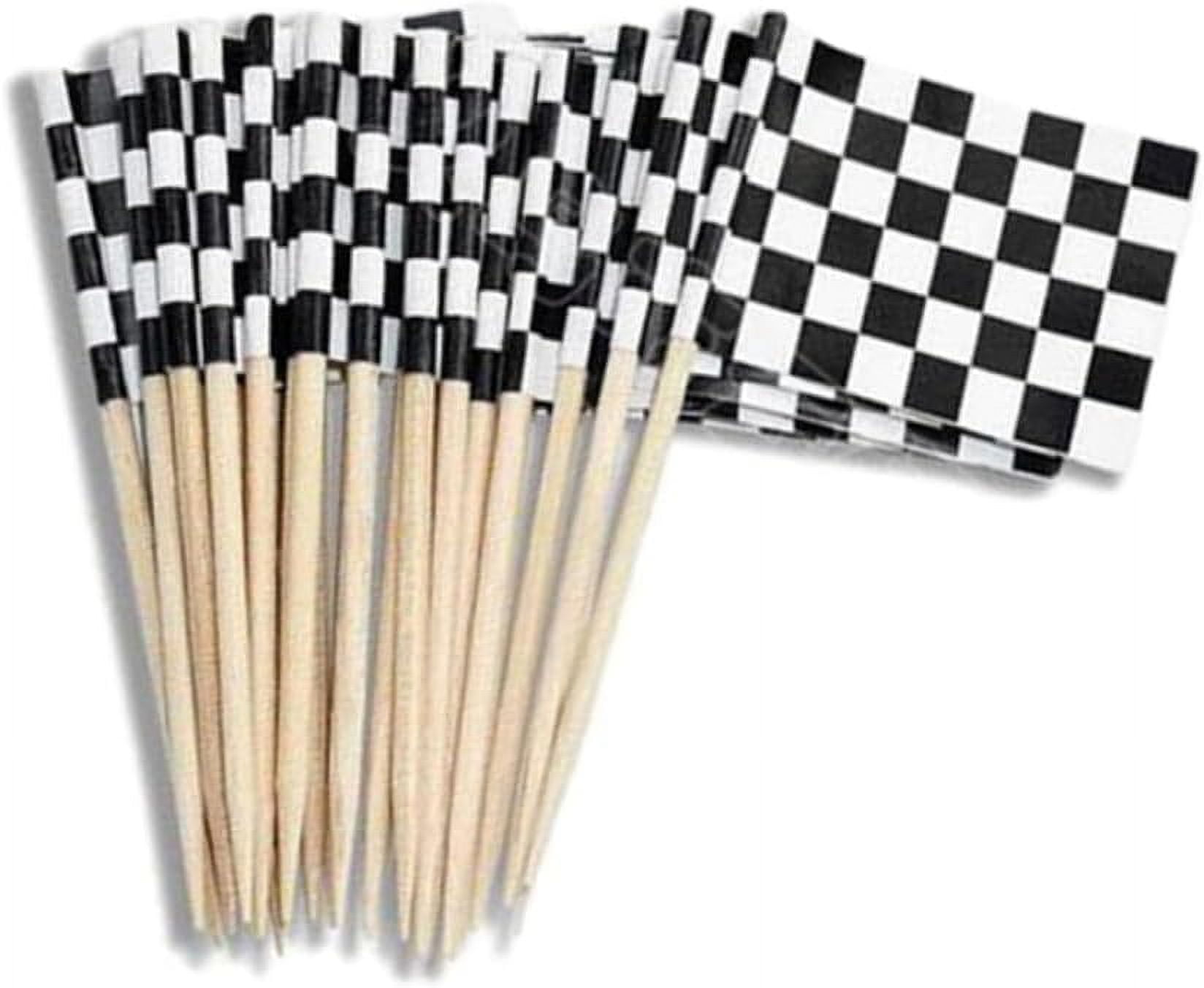 200pcs Cupcake Racing Flag Cake Decorations Checkered Flag Picks Racing ...