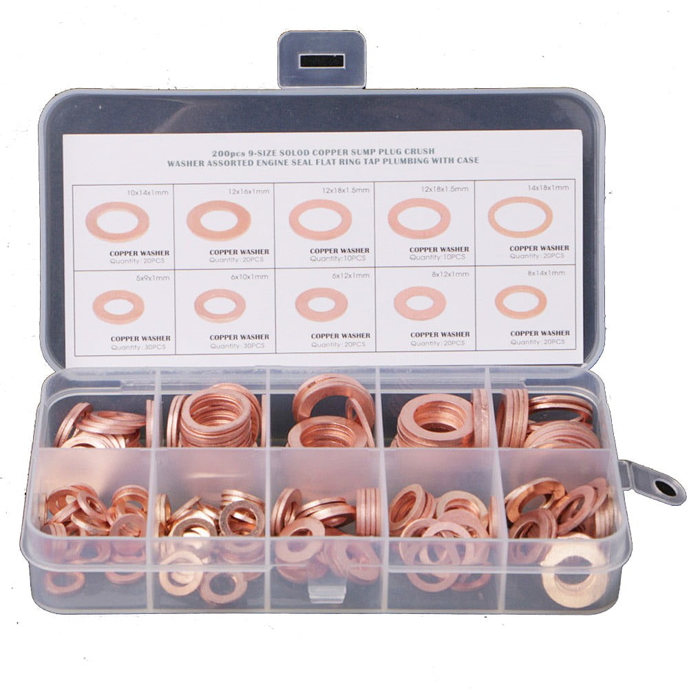200pcs Diesel Injector Copper Seal Washer Installation Set for Plant ...