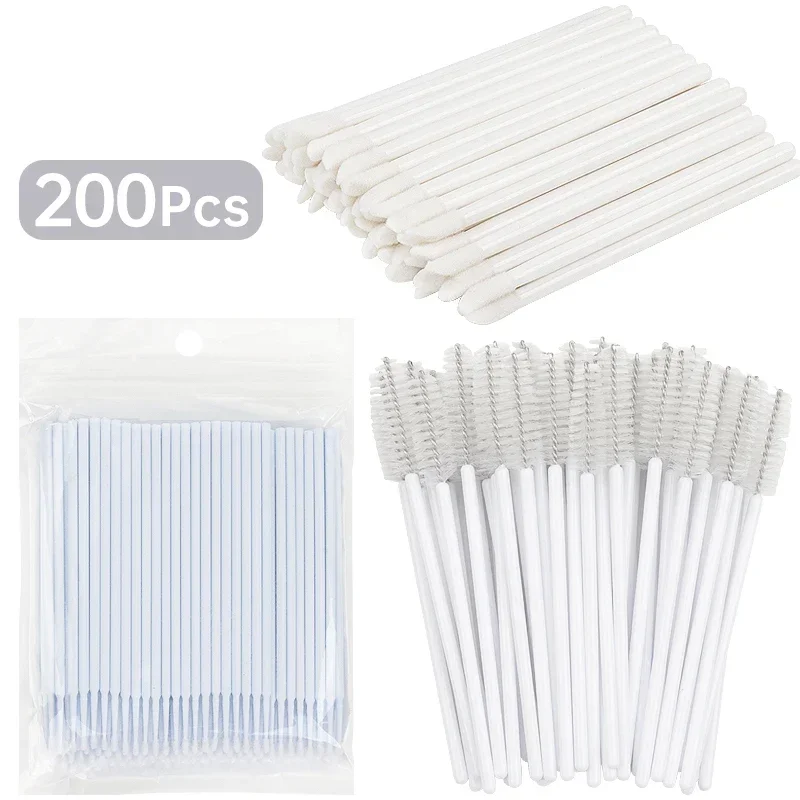 200pcs Disposable Brushes Set Mascara Wands Lip Brushes Microbrush ...