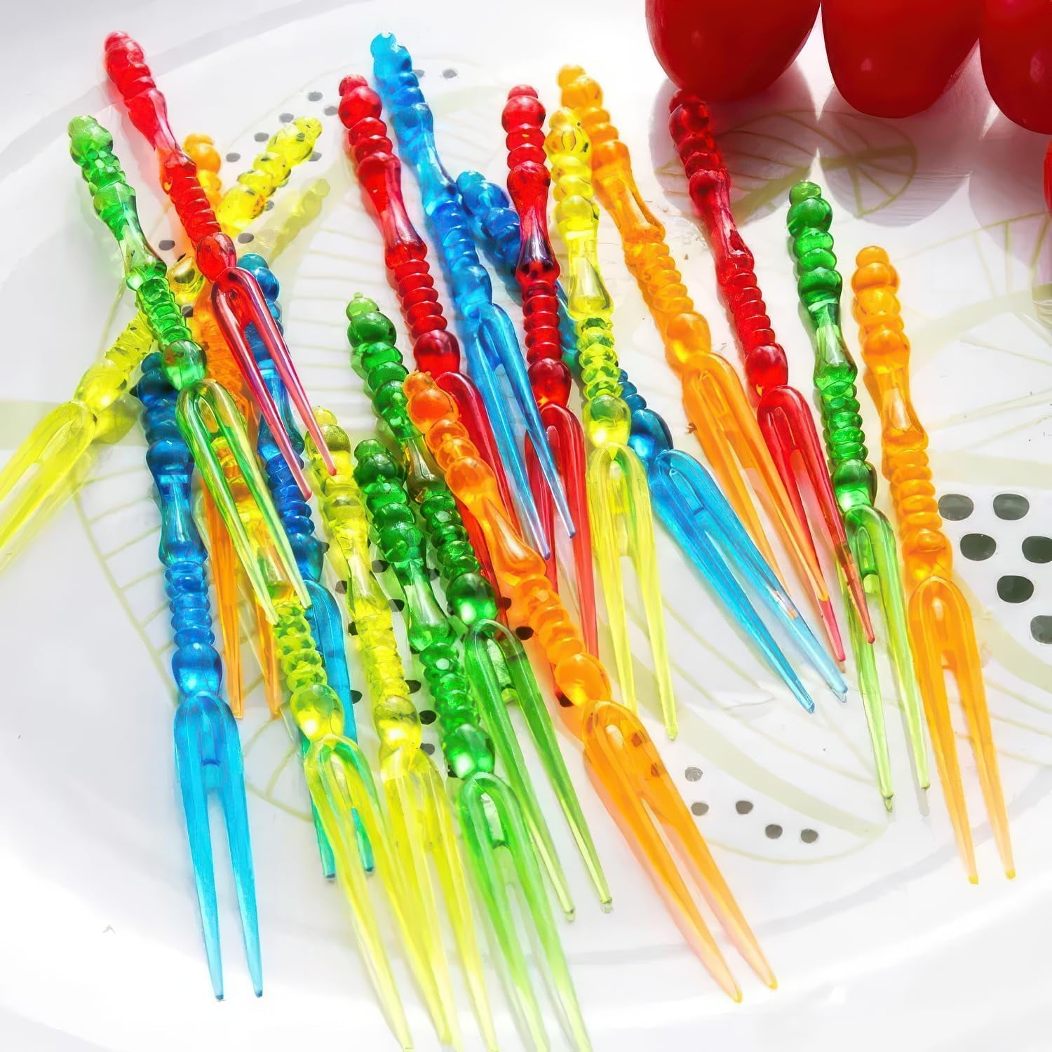 200pcs Disposable Plastic Mini Fruit Forks Set - Bistro, Cocktail ...