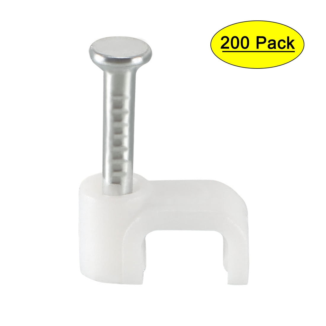 200pcs Flat Cable Clip Nail Coaxial Tacks Wire Clips 5mm White ...