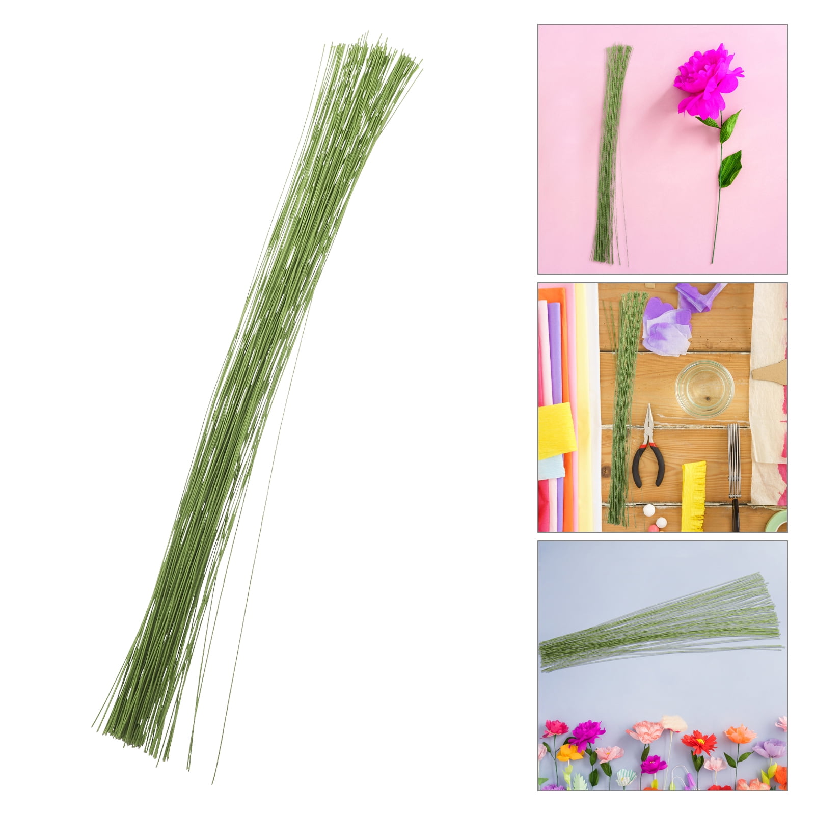 200pcs Floral Stem Wire Flower Wire Stems Floral Paper Wrapped Wire for ...