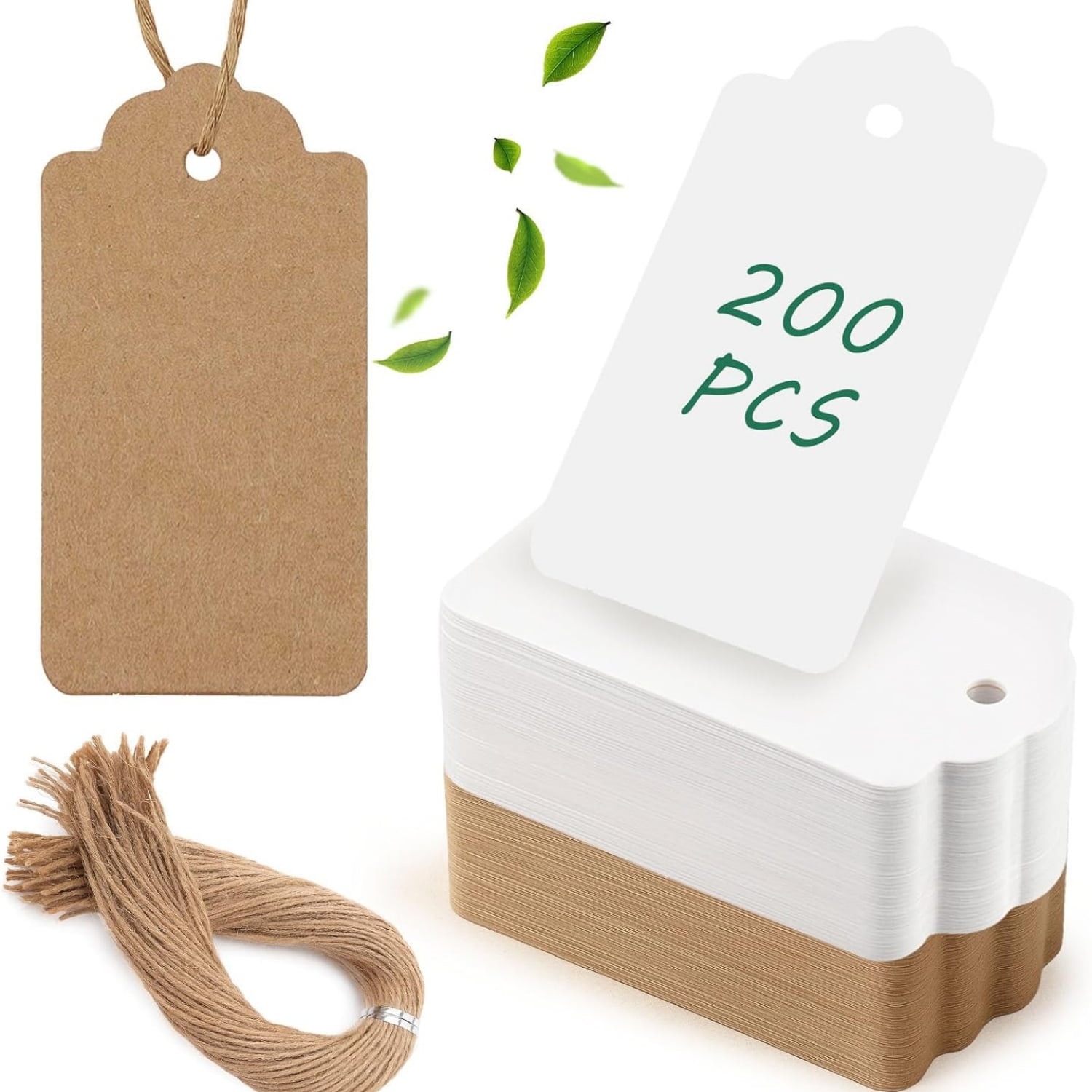 200pcs Gift Tags with String Attached, 2x4 inch Kraft Paper Hang Tags ...