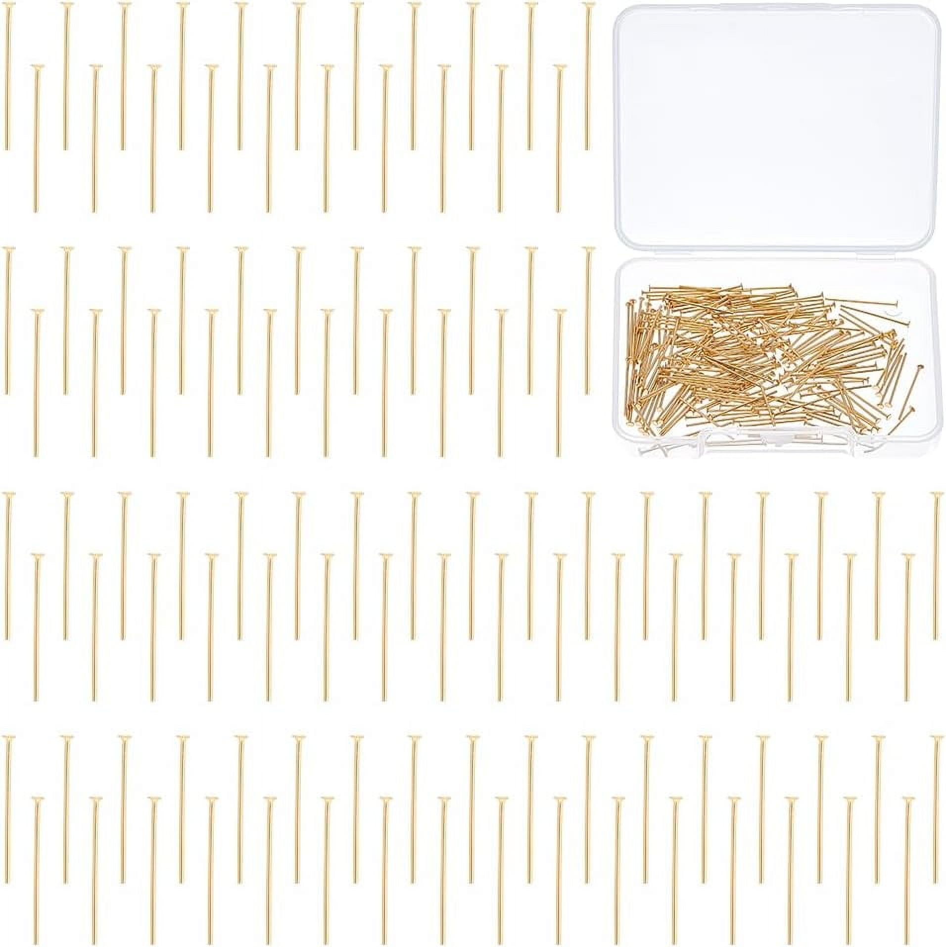 200pcs Golden Stainless Steel Flat Head Pins15.5mm Straight Head Pin ...