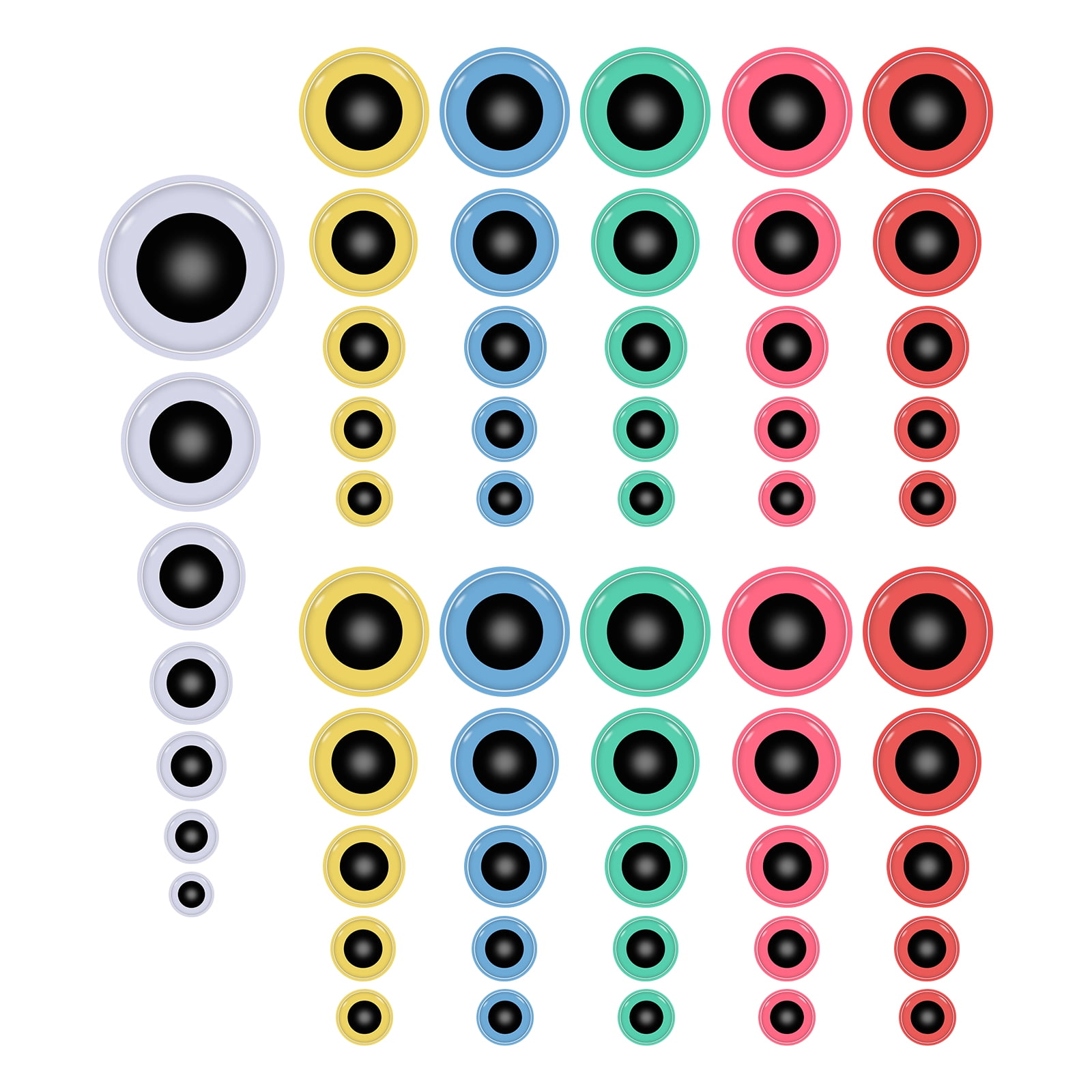 200pcs Googly Wiggle Eyes Decals Evil Eye Pack Sticker Patches Self ...