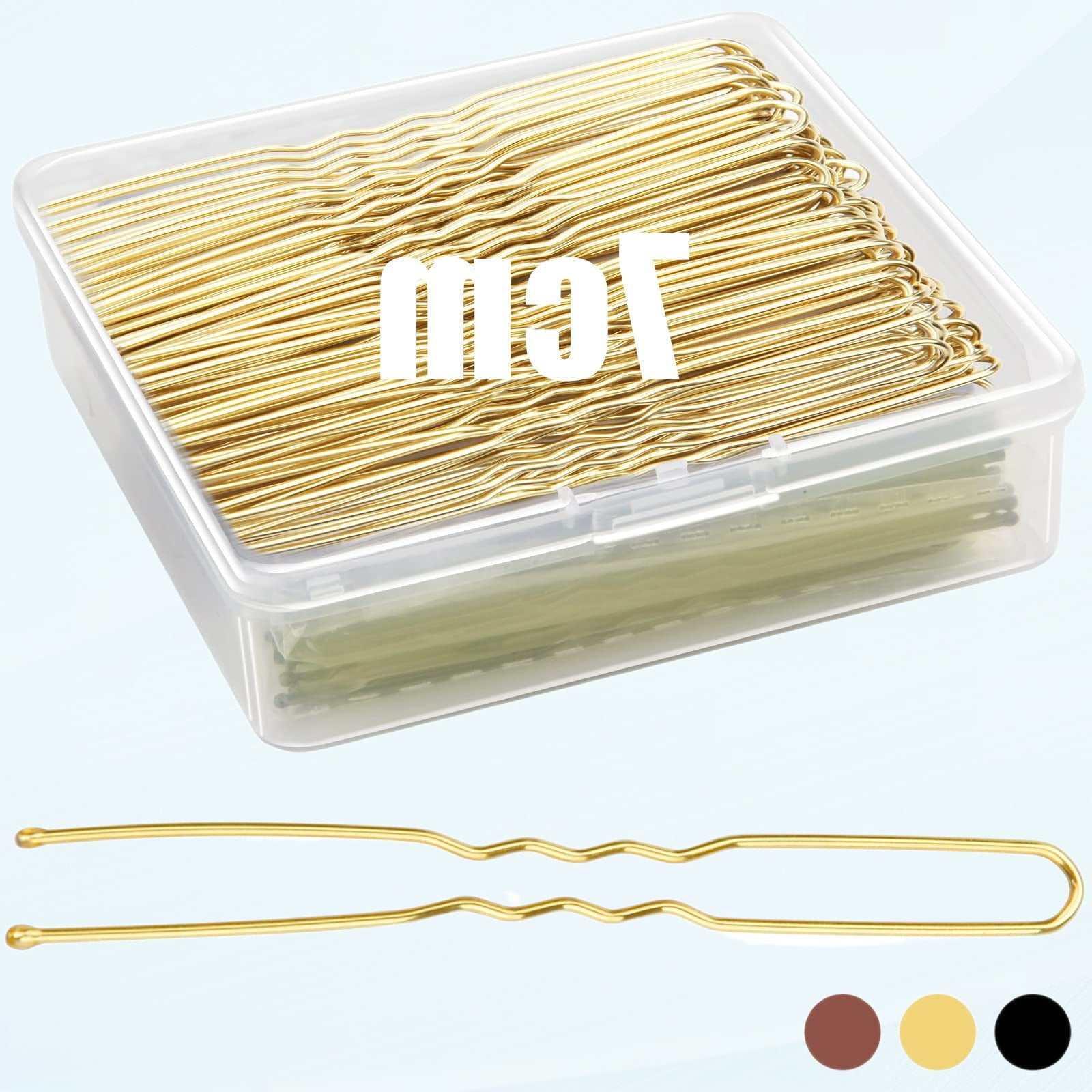 200pcs Hair Pins for Buns 7cm Bobby Pins Blonde Hair Pins U-Shaped Long ...