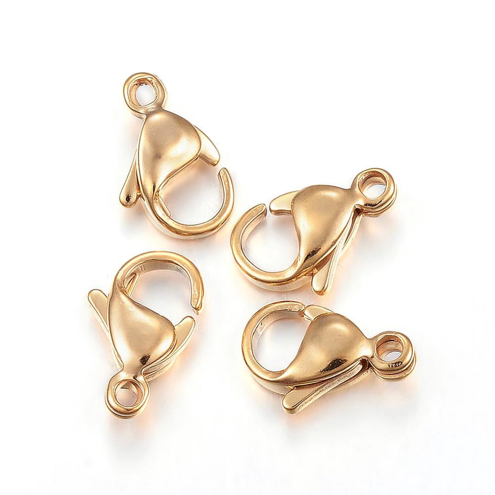 200pcs Ion Plating(IP) 304 Stainless Steel Lobster Claw Clasps Parrot ...