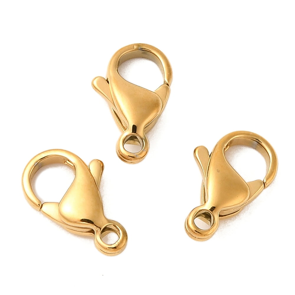 200pcs Ion Plating(IP) 304 Stainless Steel Lobster Claw Clasps Parrot ...
