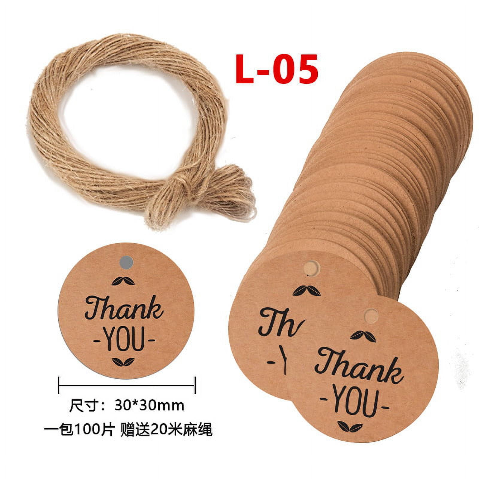 200pcs Kraft Paper Labels Circle-shaped Blank Hanging Tags Gift Tags ...