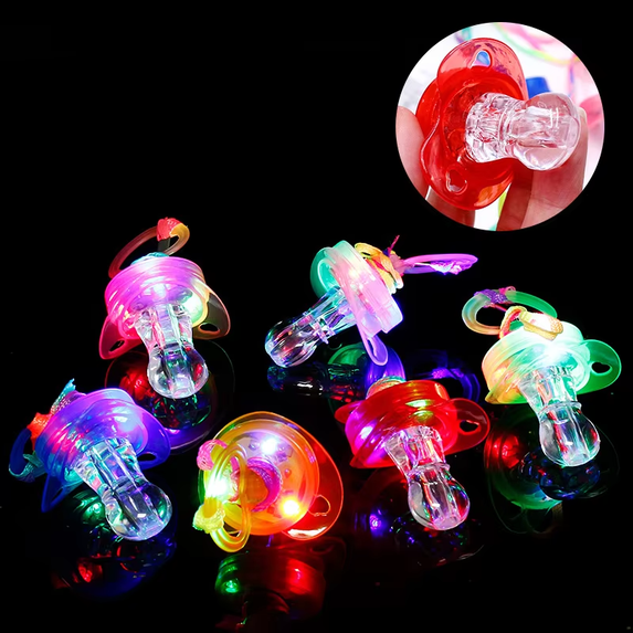 200pcs LED Pacificers LED Light Up Pacifiers Necklace Flashing ...