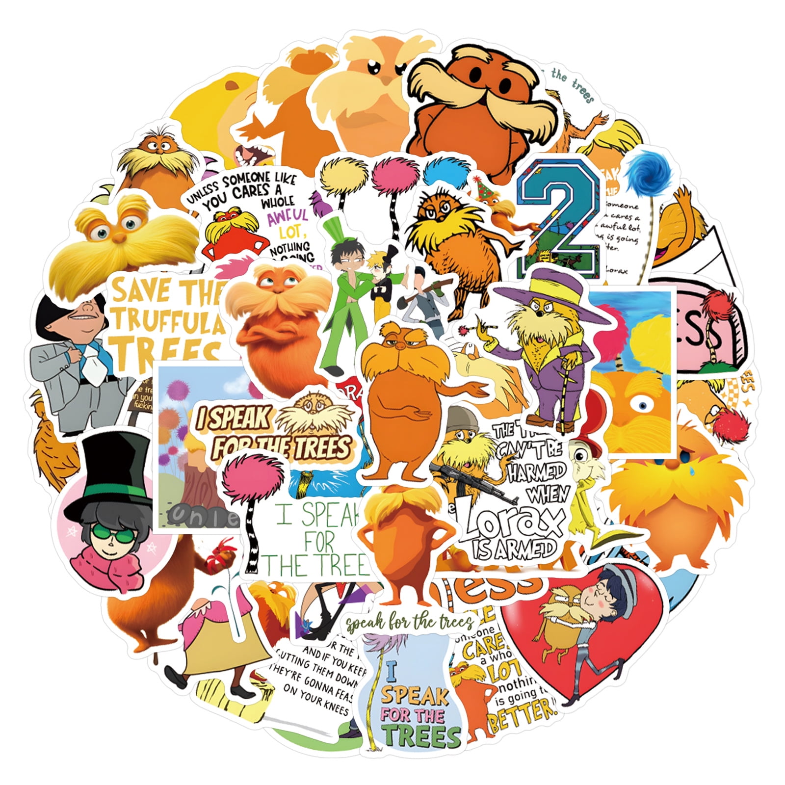 200pcs Lorax Stickers for Adults, Stickers for Water Bottles ...