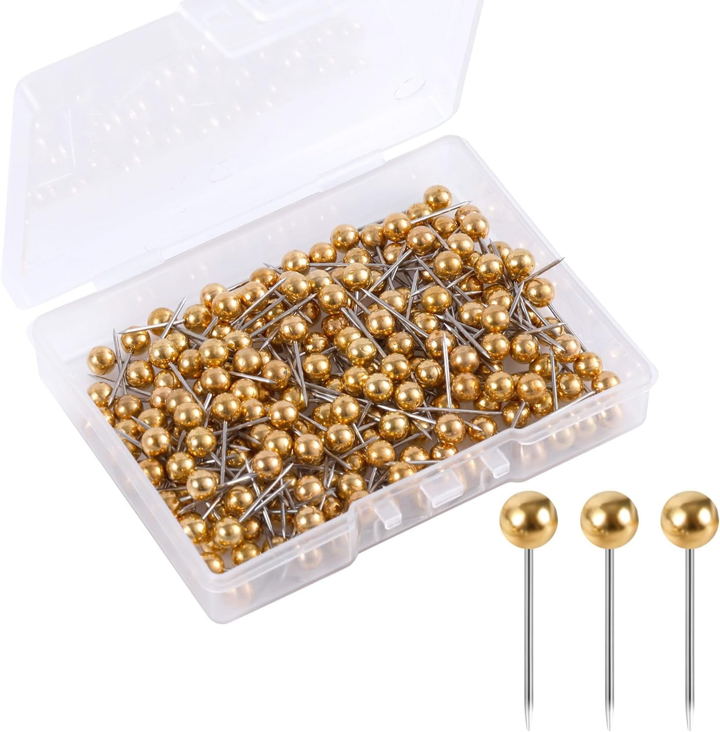 200pcs Map Push Pins | Round Head Tacks for Travel Maps, Cork Boards ...