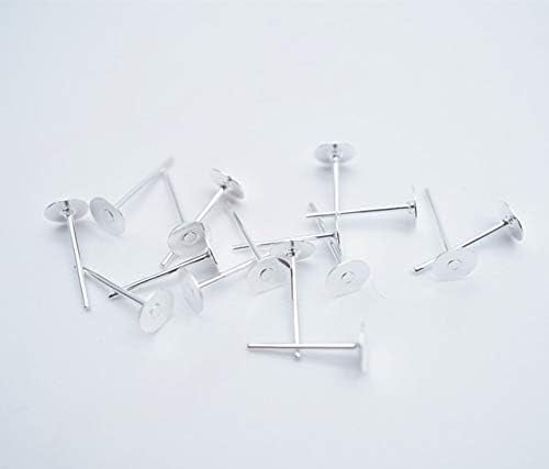 200pcs Metal Blank Earring Stud Base Fit 3 4 5 6 mm Gold Earring Post ...