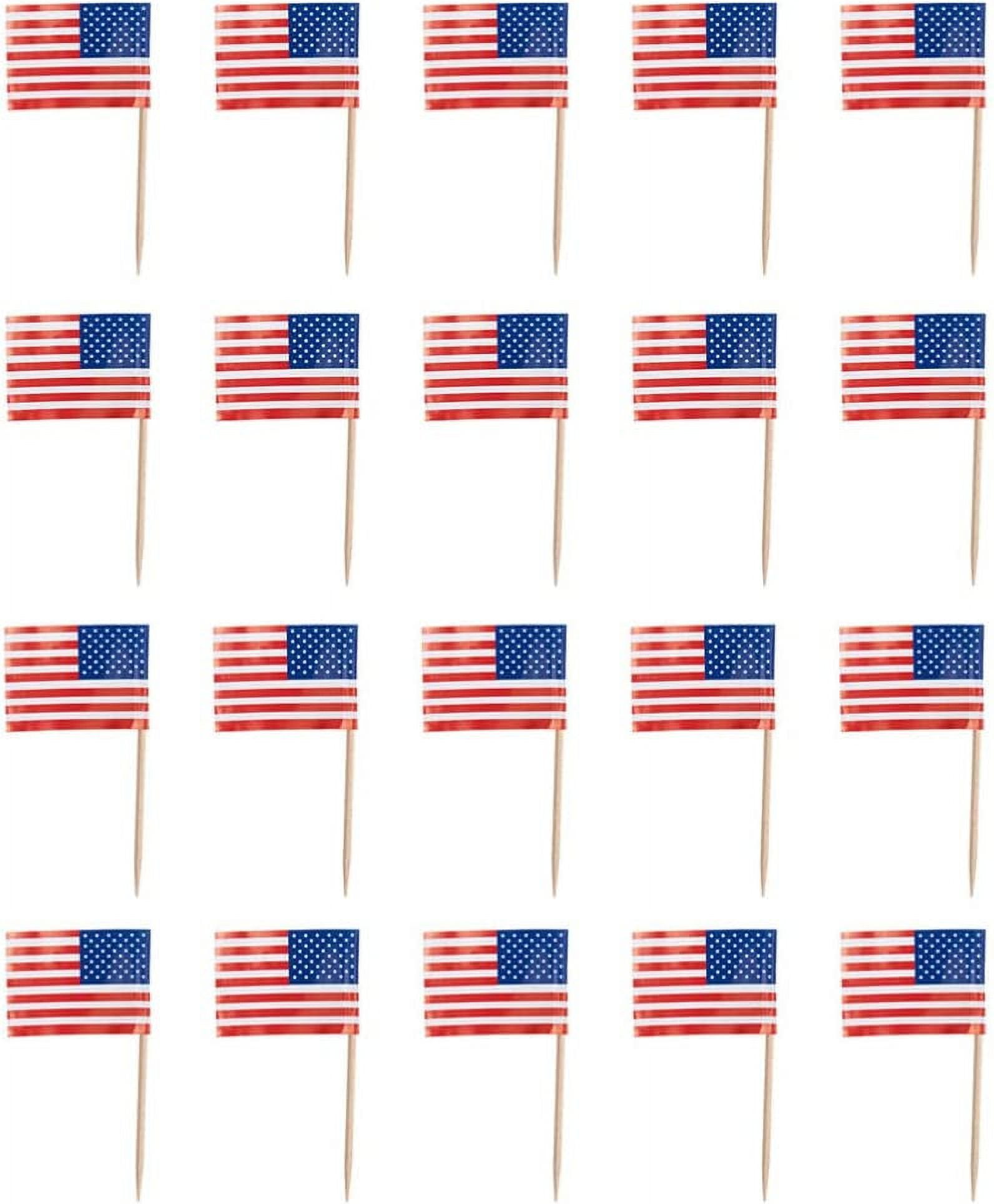 200pcs Mini Flag Picks: USA American Flag Toothpick Cake Picks Flags ...