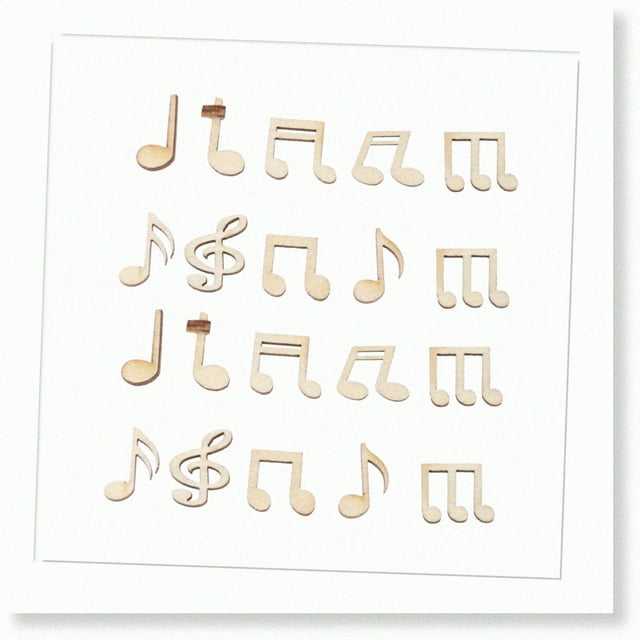 200pcs Music Note Wood Cutouts - Unfinished Musical Symbol Shaped ...