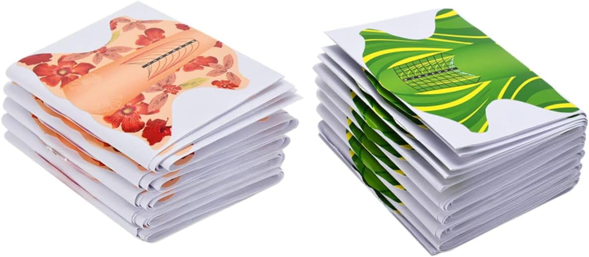 200pcs Nail Art Extension Paper Holder French Nail Sticker Nail Set ...