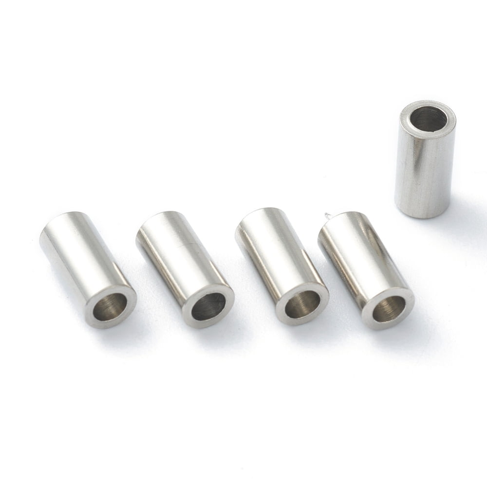200pcs Non-Tarnish 304 Stainless Steel Spacer Beads Tube Stainless ...
