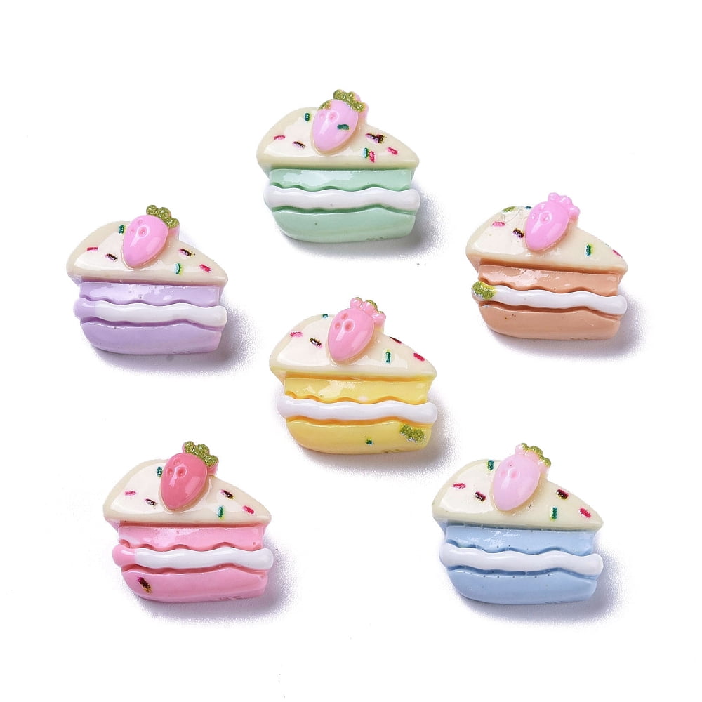 200pcs Opaque Cute Resin Decoden Cabochons Imitation Triangle Cake ...