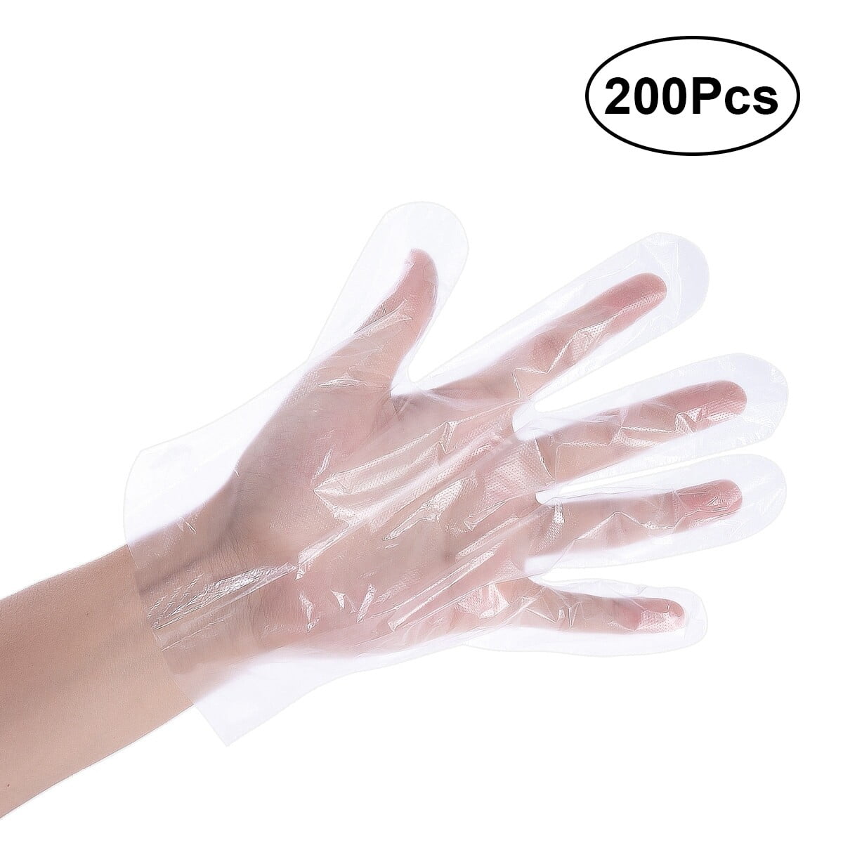 200pcs/ Pack Disposable Plastic PE Gloves for Home Kitchen Restaurant ...