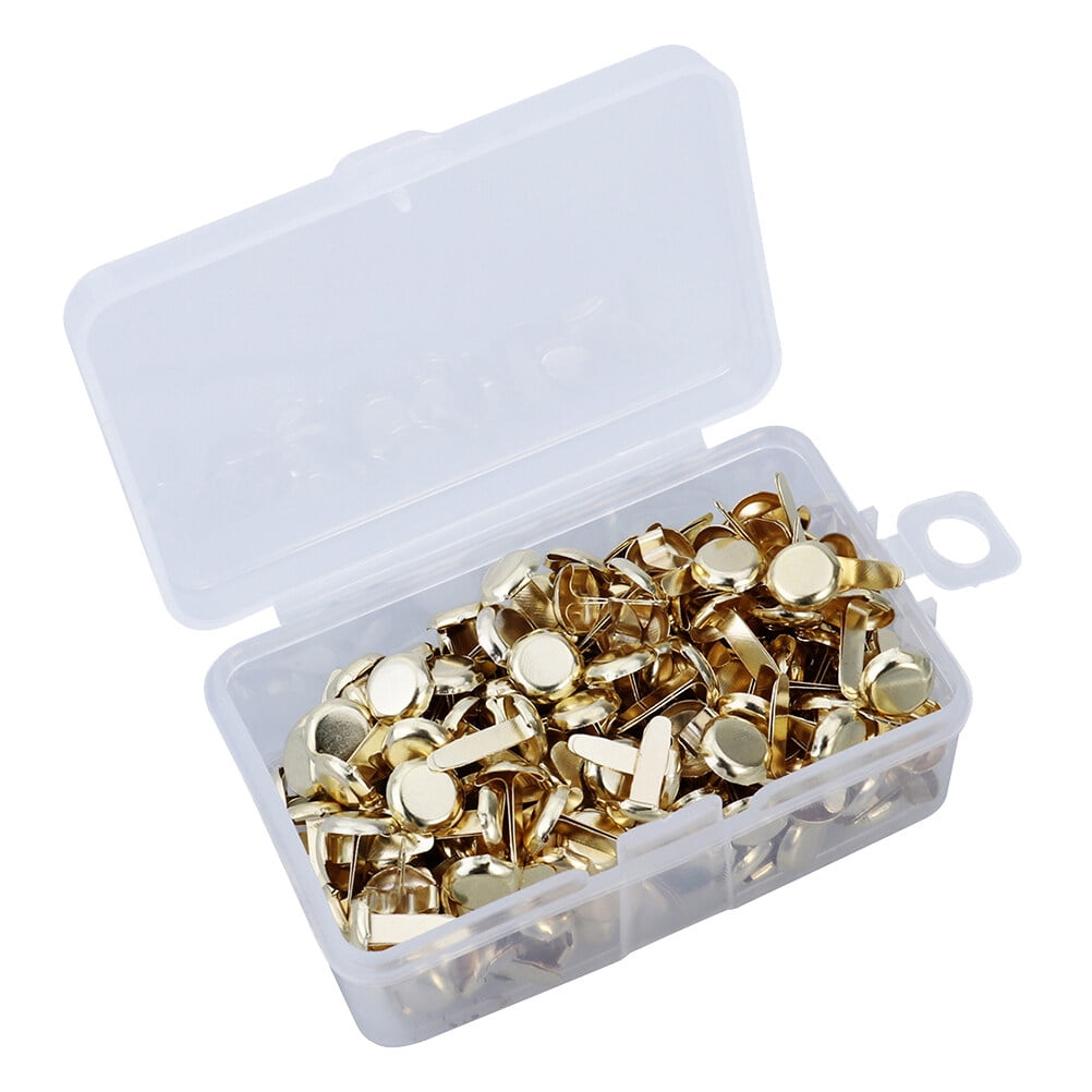 GANSWAN 200pcs Gold Paper Fasteners, Round Metal Brads for Crafts ...