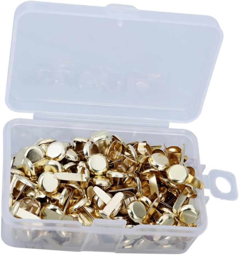 200pcs Paper Fasteners The OffiDecorative Brads Small Brass Brads Craft ...