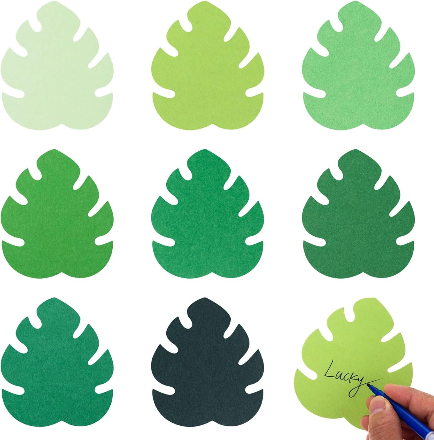 200pcs Paper Tropical Leaves Cutouts Assorted Green Color Leaf Cutouts ...