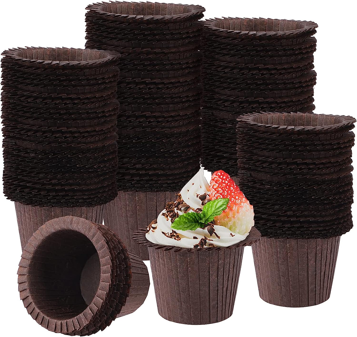 200pcs Parchment Cupcake Liners for Baking, Cupcake Baking Mold Top Hat ...