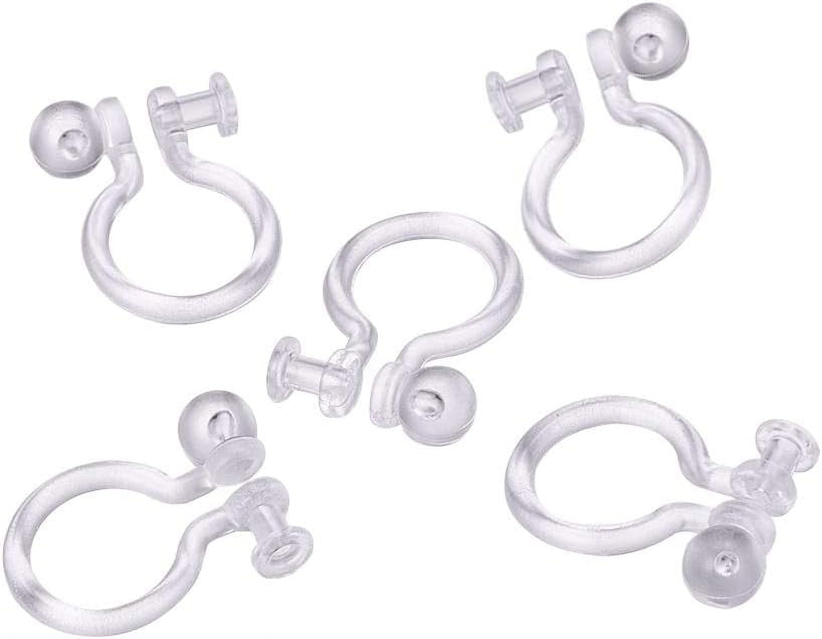 200pcs Plastic Clip-on Earring Components Earring Cabochons Setting 5mm ...