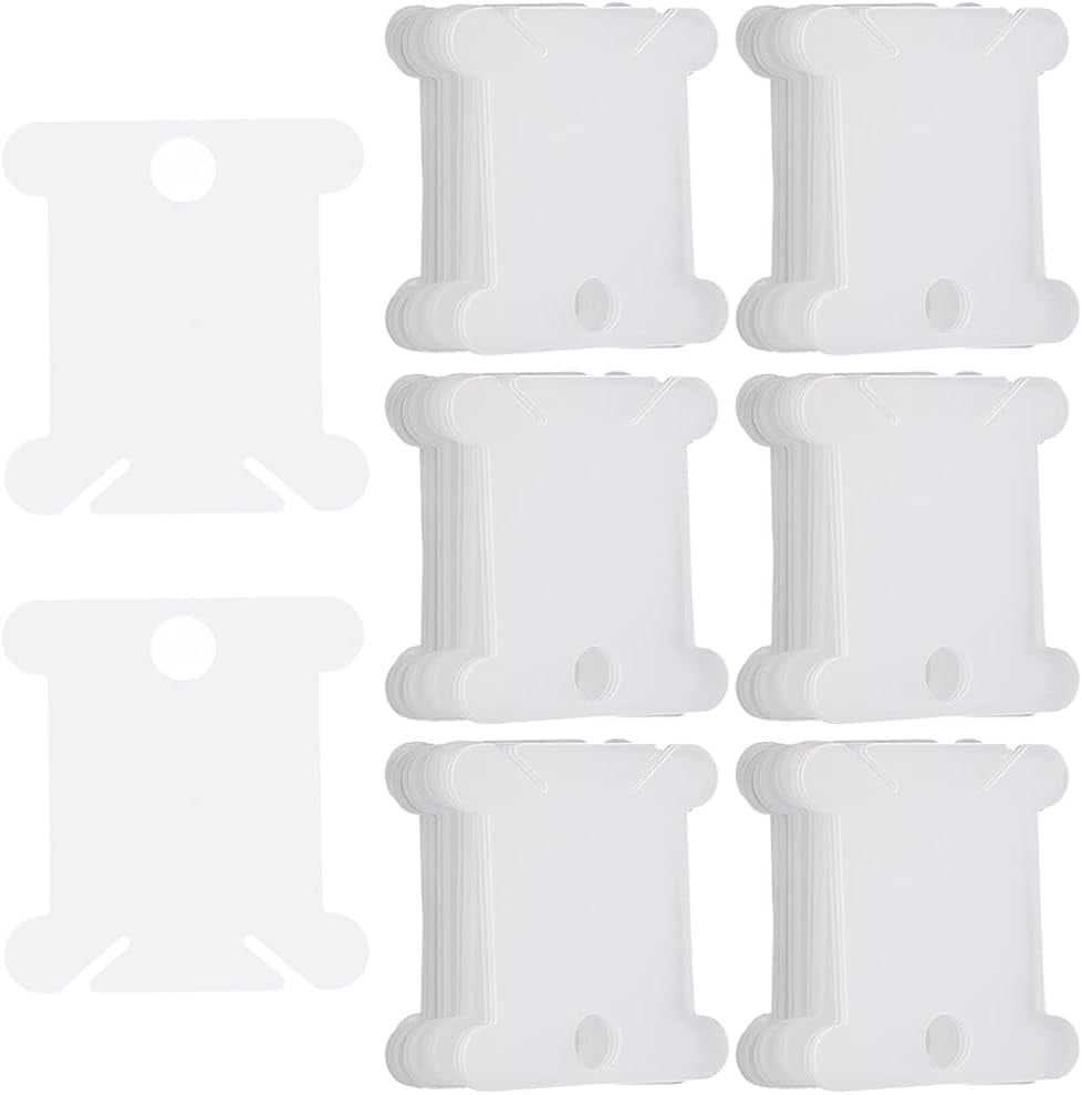 200pcs Plastic Floss Bobbins Bobbin Thread Card Small Clear Cardboard ...