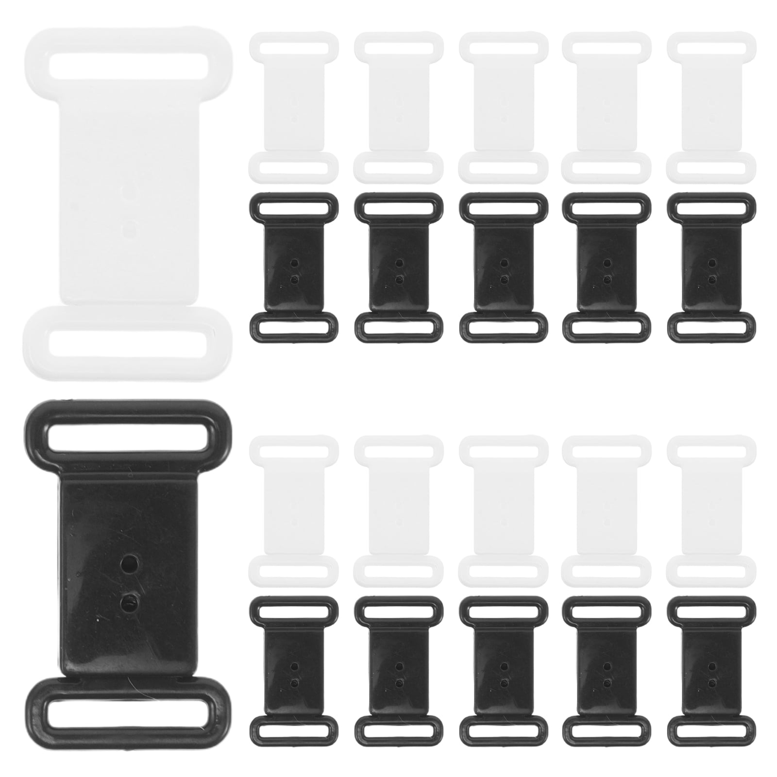 200pcs Plastic Front Clasp for Bra Black and White Front Closing Bikini Clasp - Adjustable ...