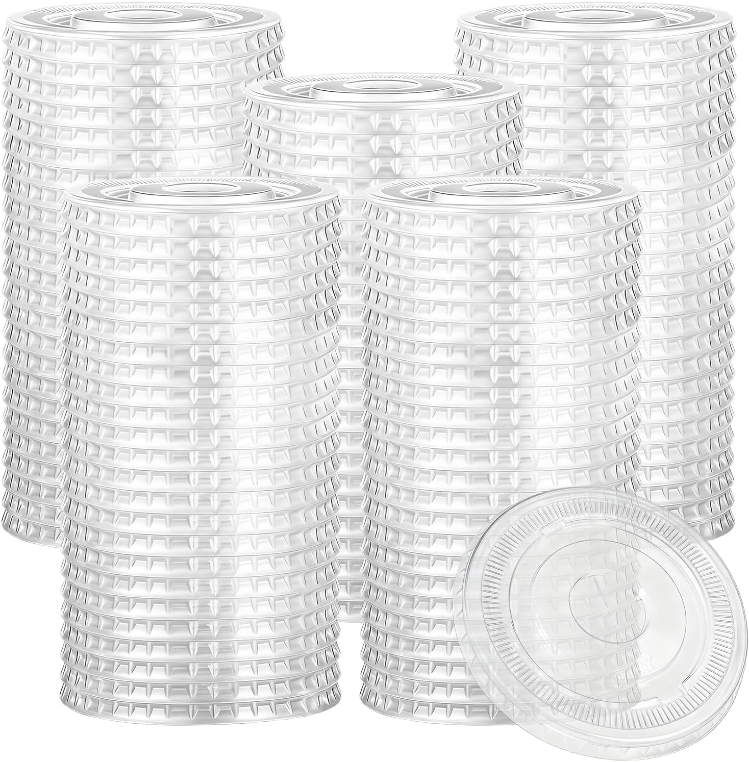 200pcs, Plastic Lids, 98mm Plastic Cup Lids, With Straw Slot ...