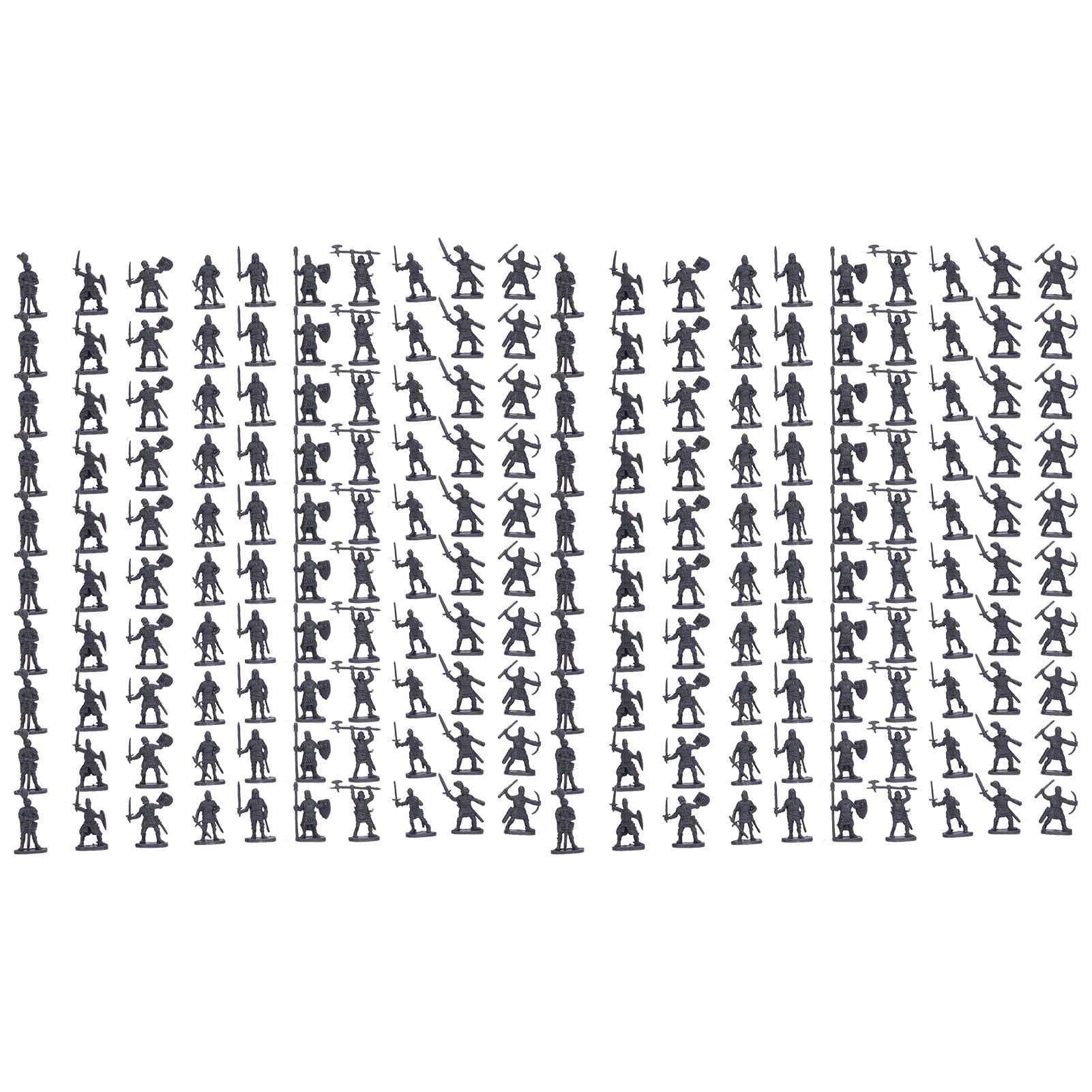 200pcs Plastic Soldiers Toy, All Black Educational Medieval Soldiers ...