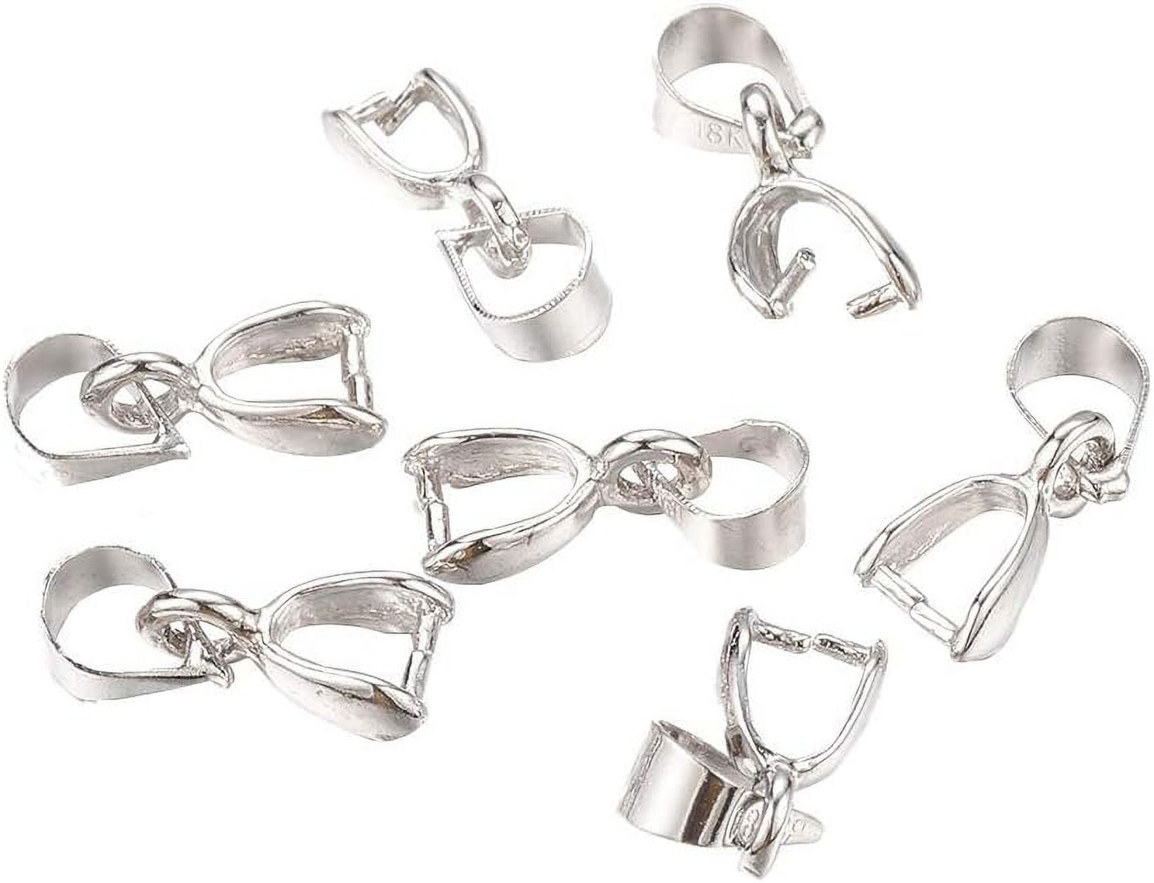 200pcs Platinum Ice Pick Pinch Clip Bail Clasp 13cm Dangle Charm Bead ...