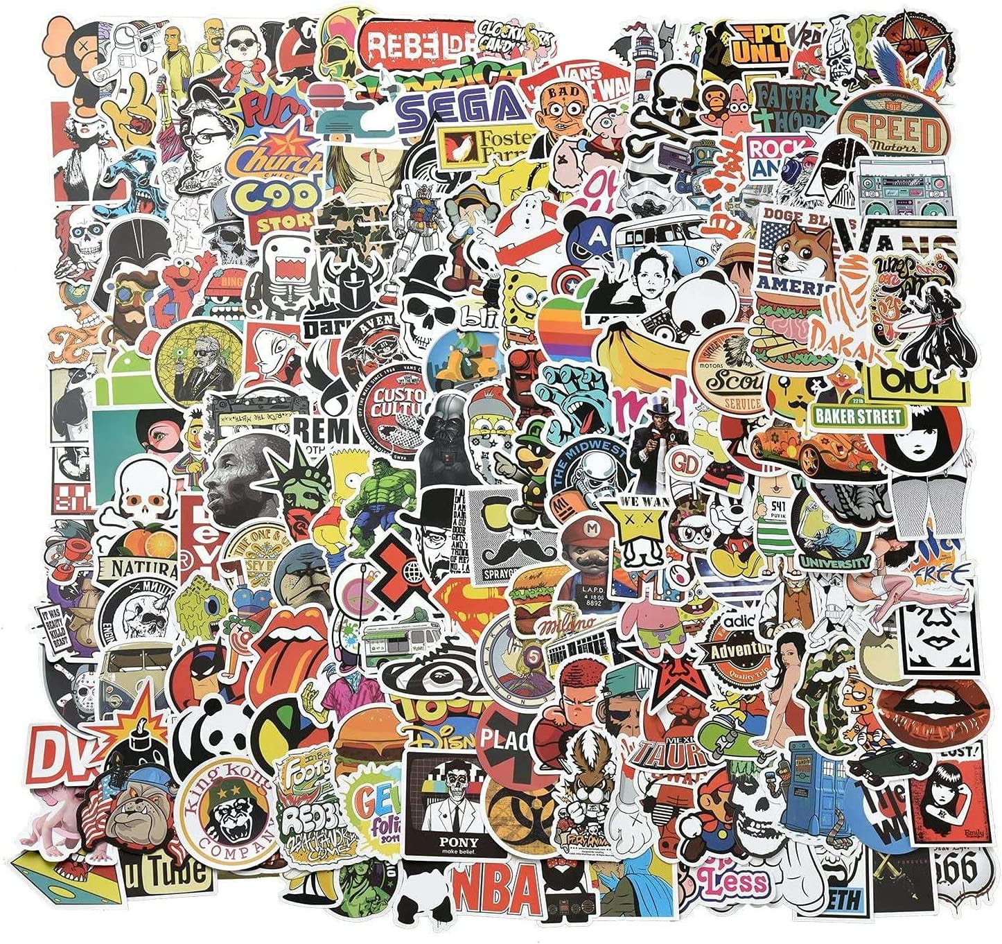 200pcs Random Stickers Pack Adults Teens Kids Waterproof Sticker Decals ...