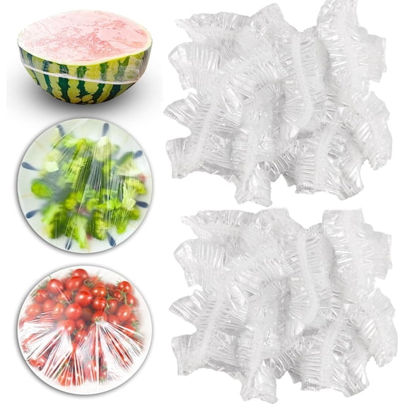 200pcs Reusable Plastic Food Covers – Elastic Stretch Bowl Covers for ...