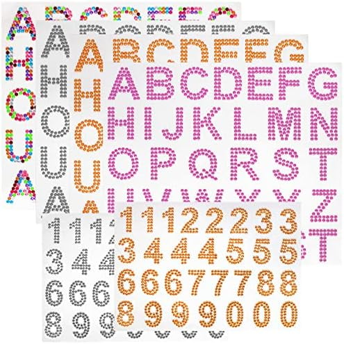 200pcs Rhinestone Letters Stickers, Multicolor Gem Border Sticker, Self ...
