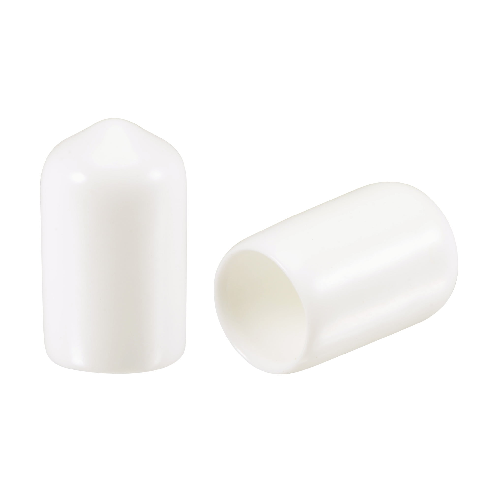 200pcs Round Rubber End Caps 3/8"(10mm) White Vinyl Cover Screw Thread ...