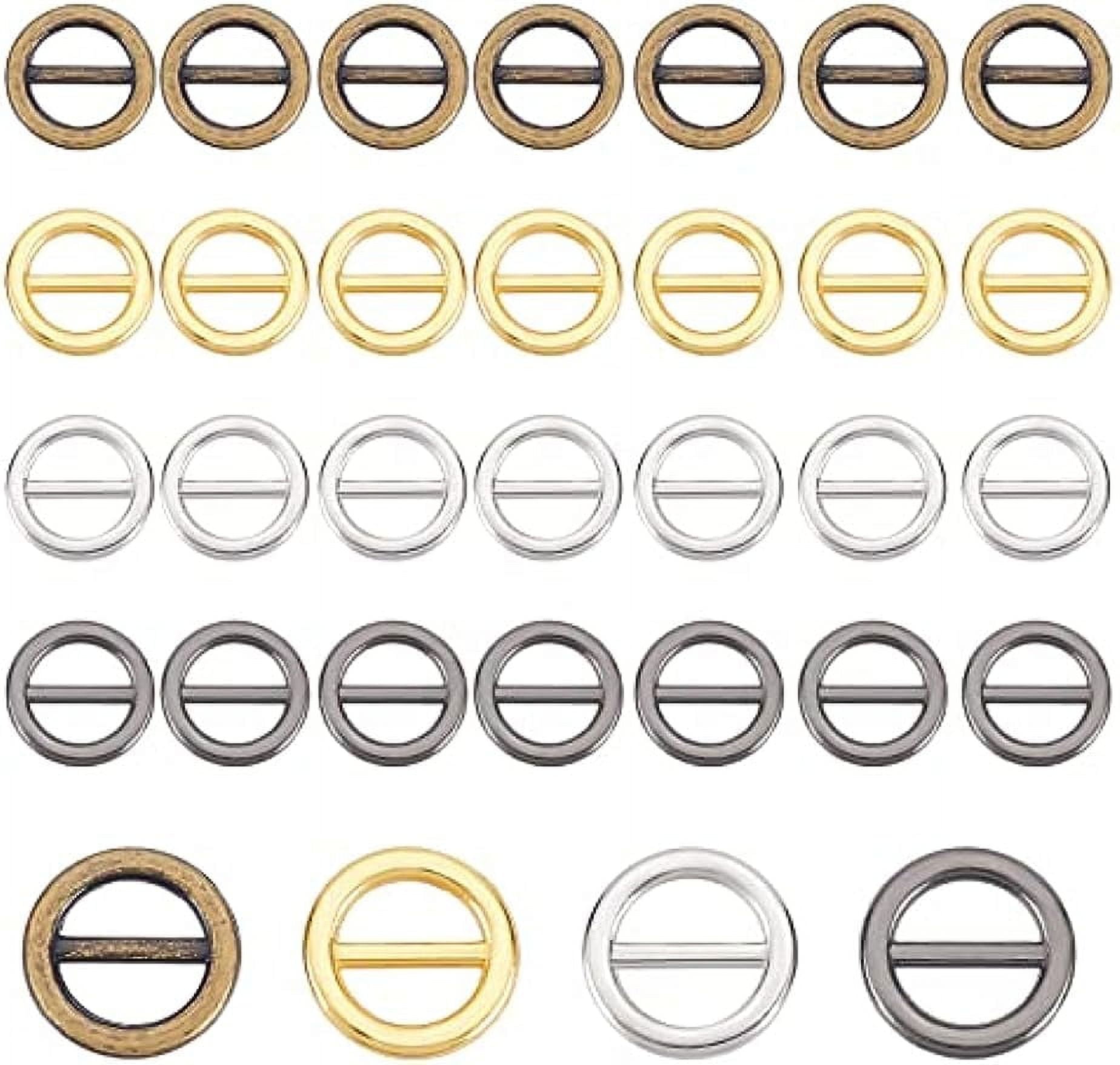 200pcs Round Slide Buckle 4 Colors Tri-Glide Buttons Alloy Adjustable ...