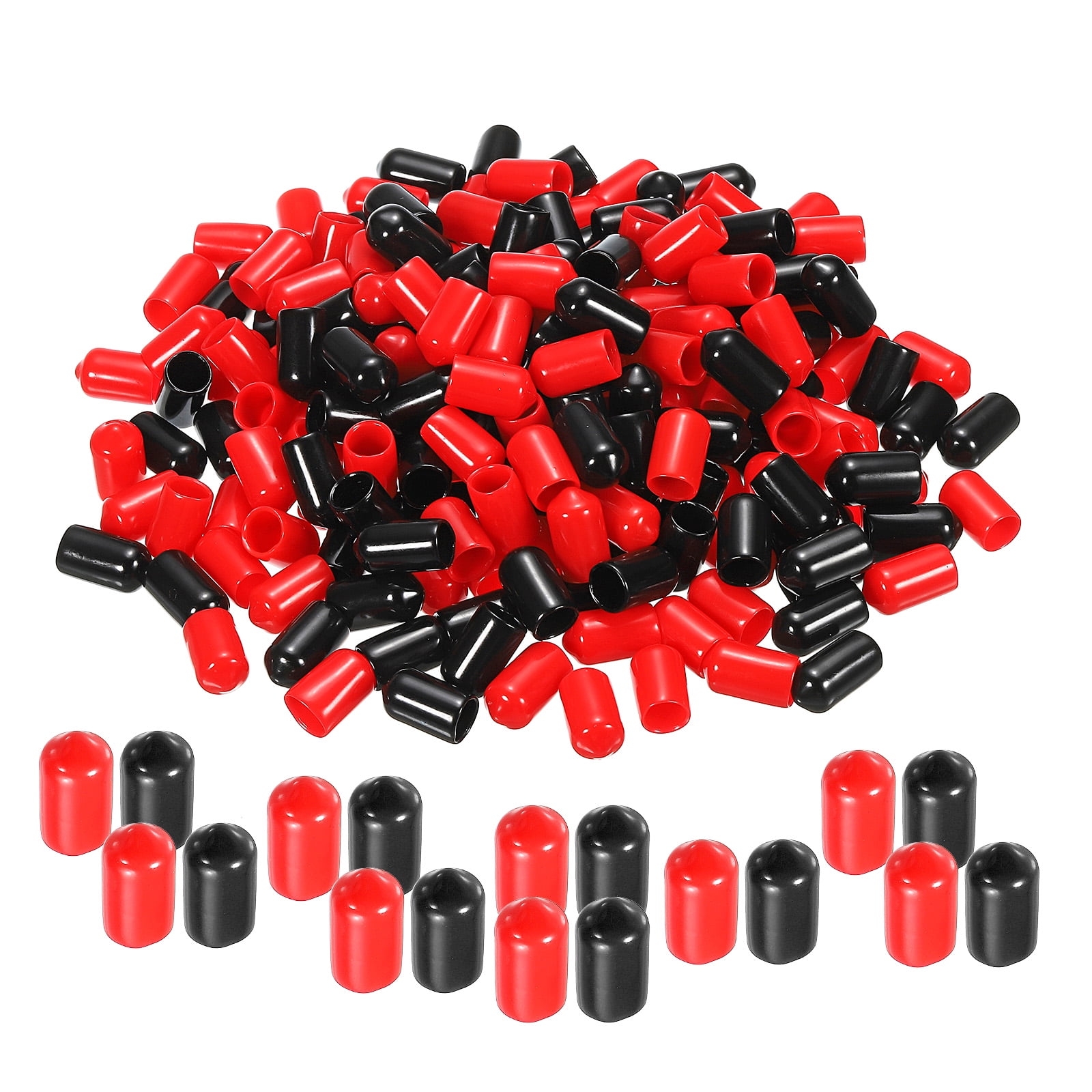 200pcs Rubber End Caps Cover Assortment 8mm Screw Thread Protector for ...