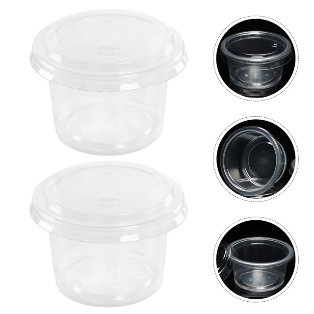 SEWCHICS Transparent Plastic Sauce Cups Reusable for Storage Use 200Pcs ...