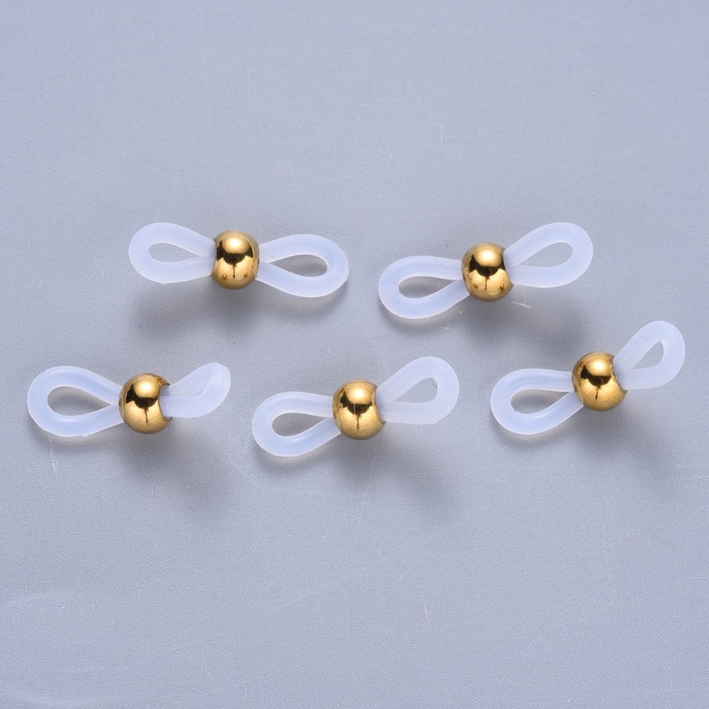 200pcs Silicone Eyeglass Holders Glasses Rubber Loop Ends with PVD ...