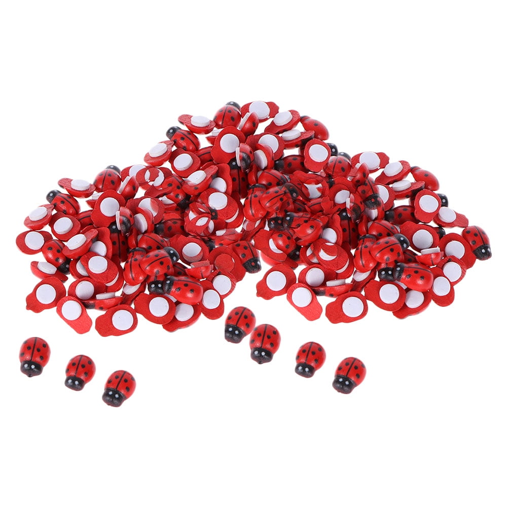 200pcs Simulation Ladybugs Statue Statue Garden Scene Layout Decor ...