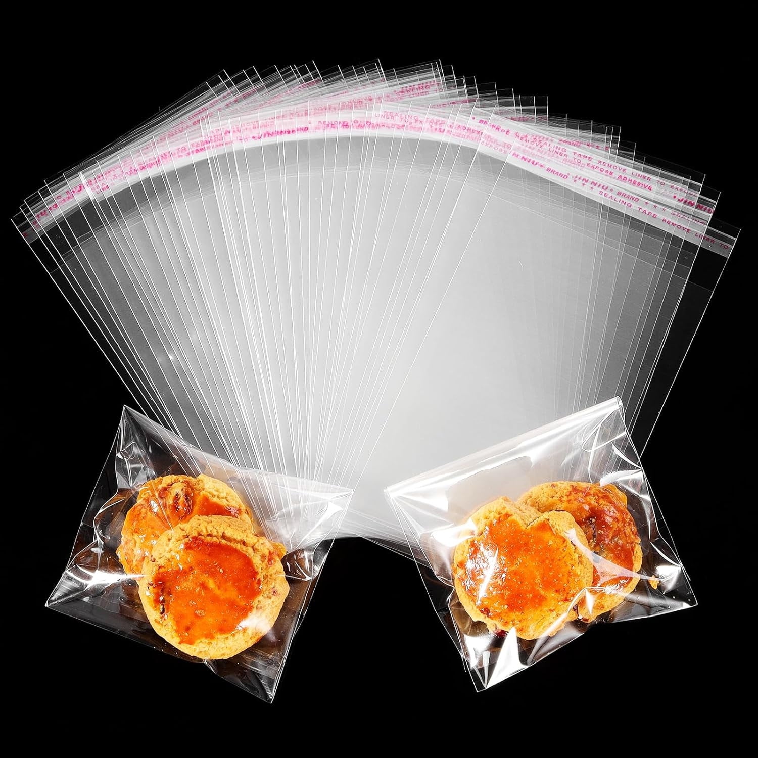 200pcs Small Cellophane Bags,Bexikou 4*6inch Clear Plastic Bags,Self ...