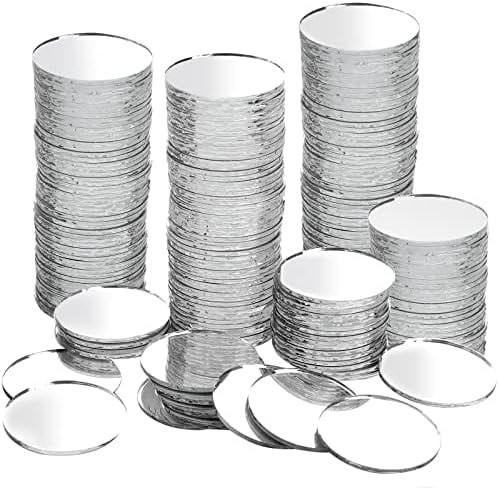 200pcs Small Round Glass Mirrors, 1 Inch Round Mirror for Cafts, Mini ...