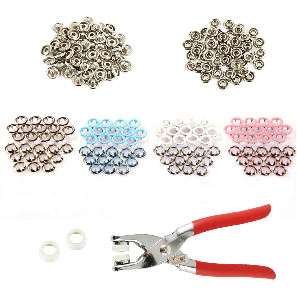 200pcs Snap Fasteners Tool Kit Buttons Pliers Tool Kit Grommets Snap ...